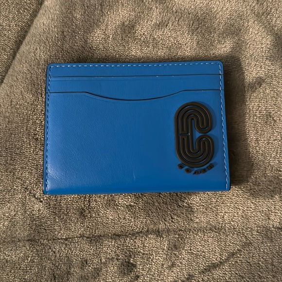 Coach | Bags | Coach Mens Blue Leather Magnetic Card Case | Poshmark